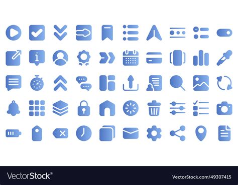 Basic User Interface Essential Set Gradient Icon Vector Image