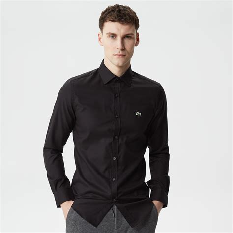 Lacoste Erkek Slim Fit Siyah Gömlek CH0339 39S Lacoste