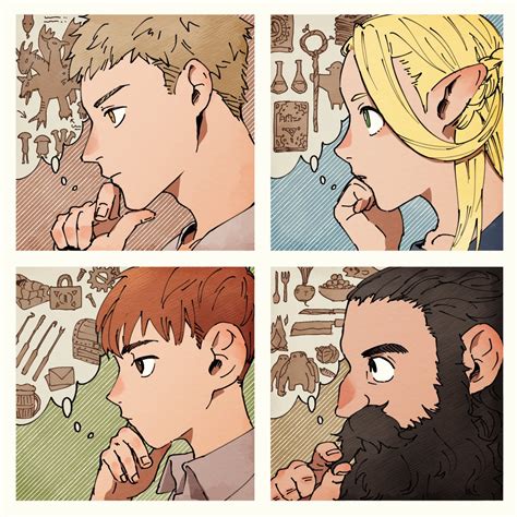 Marcille Donato Laios Touden Senshi And Chilchuck Tims Dungeon