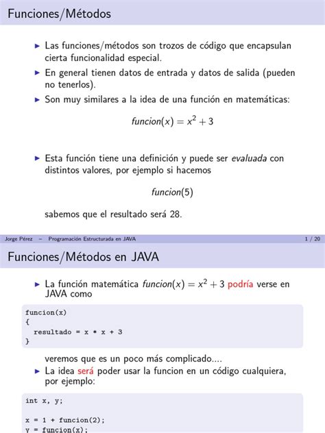 Funciones Y Procedimientos En Java Pdf Java Lenguaje De
