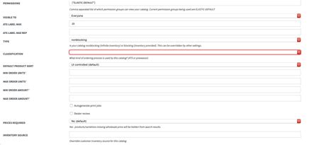 Catalog Classification Elastic Admin
