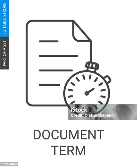 편집 가능한 스트로크가 있는 윤곽선 스타일의 문서 용어 아이콘 개념에 대한 스톡 벡터 아트 및 기타 이미지 개념 경영자 계기판 측정기 Istock