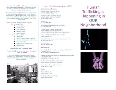 Human Trafficking Pamphlet Pdf Crime And Harmful Acts To Individuals