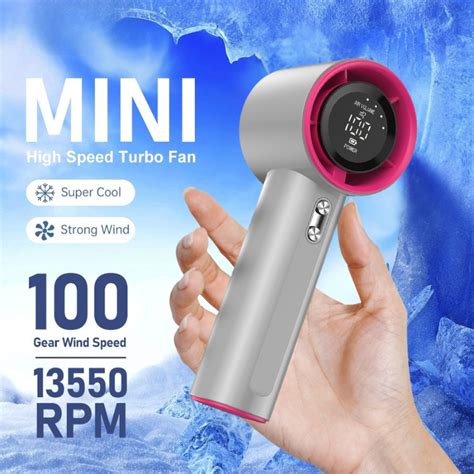 Kipas Mini Portable Fan Rechargeable Handheld Jet Fan 100 Gear Strong