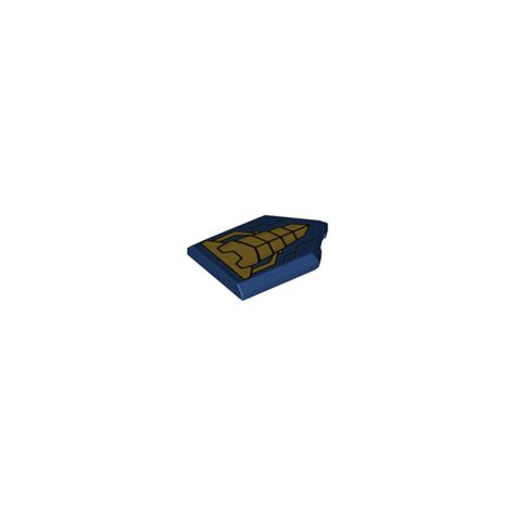 Lego Dark Blue Tile 2 X 3 Pentagonal With Metallic Gold Chest Protector