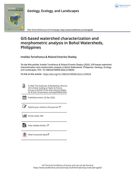 pdf gis based watershed characterization and morphometric analysis in
