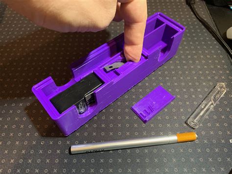Gridfinity X Acto Knife Holder W Blade Storage 4x1 By The Printed Cow