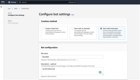 i automated chatbot designer in amazon lex developersio