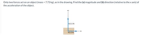 Solved Two Forces Act On An Object Mass 7 73 ﻿kg ﻿as In