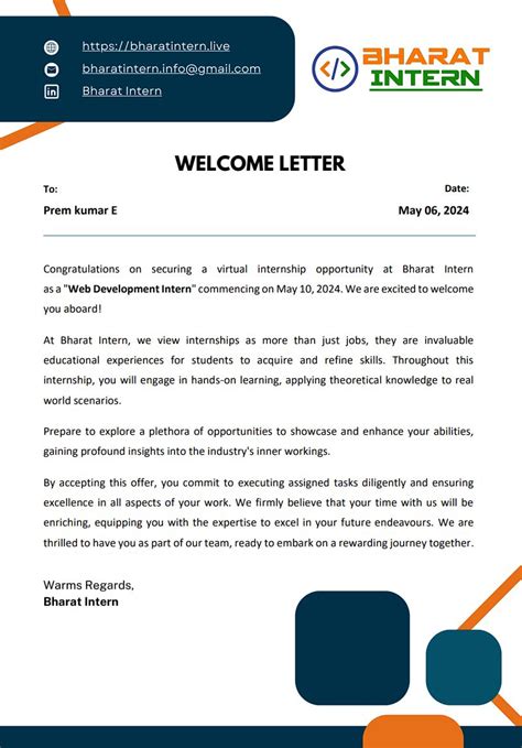 Prem Kumar E On Linkedin Webdevelopmentinternship Bharatintern