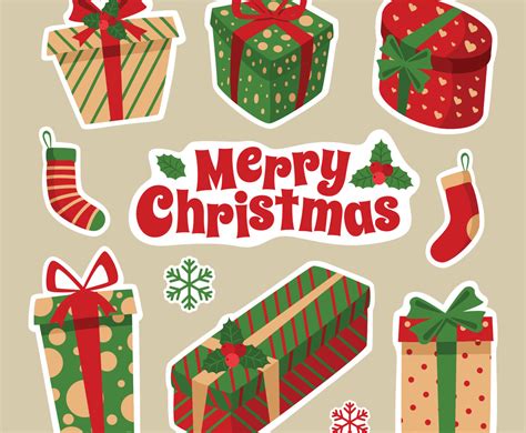 Colorful Christmas Gift Box Vector Art Graphics Freevector