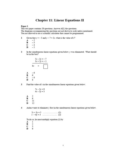 Chapter 11 Linear Equations Ii Pdf Equations Mathematical Analysis