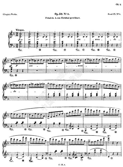 Valse Brillante Op34 No3 F大调华丽圆舞曲op 34 3 钢琴谱 简谱