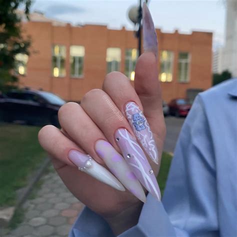 Inst Manic Hub Длинные акриловые ногти Ногти Дизайнерские ногти