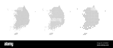 Abstract South Korea Map With Dot Pixel Spot Modern Concept Design