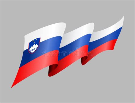 Slovenian Flag Wavy Abstract Background Vector Illustration Stock
