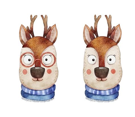 Premium Vector Cute Deer Watercolor Clipart Illustration