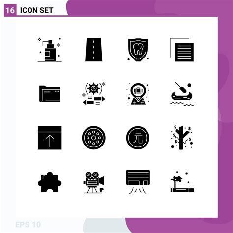Stock Vector Icon Pack Of 16 Line Signs And Symbols For Archive