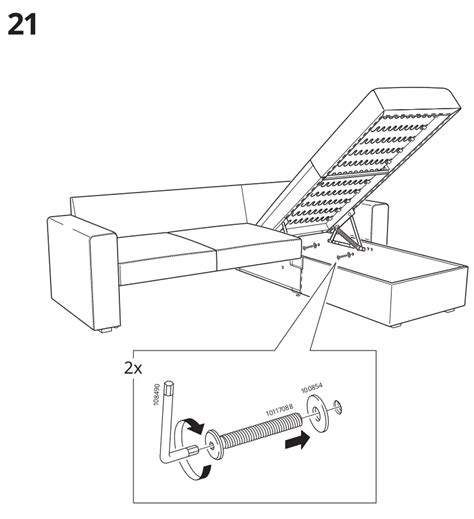 Ikea BÅrslÖv 3 Seat Sofa Bed Chaise Longue Instruction Manual