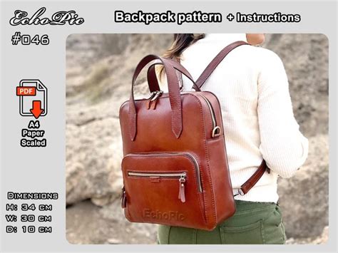 Backpack Pattern Printable Scaled Files Pdf Bag Pattern Etsy Canada
