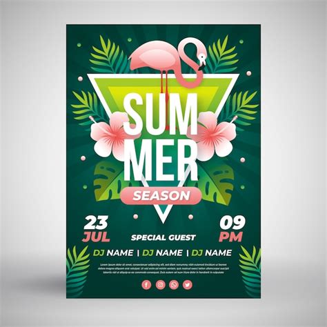 Plantilla de cartel de fiesta de diseño plano Vector Gratis