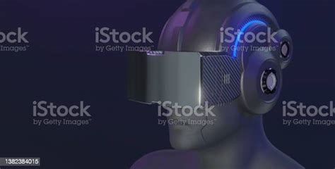 Vr 헤드셋 3d 일러스트와 휴머노이드 안드로이드 로봇 테크놀로지에 대한 스톡 사진 및 기타 이미지 테크놀로지 0명 가상
