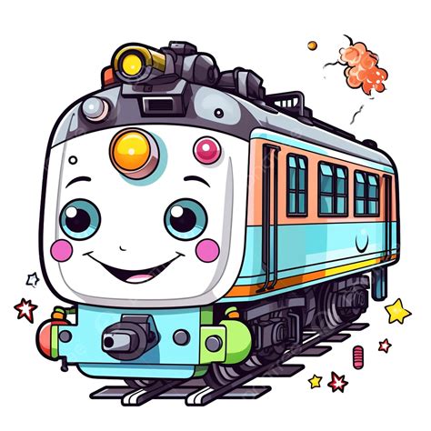 Station Electric Train Cartoon Doodle Kawaii Anime Coloring Page Cute