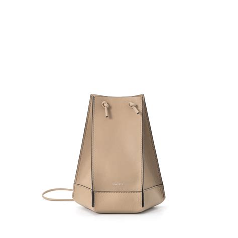 燕麥色 Rib 迷你水桶式肩背包