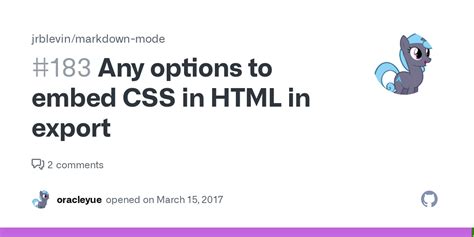 any options to embed css in html in export · issue 183 · jrblevin