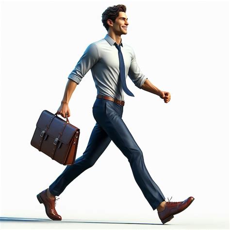 Premium PSD Hyper Realistic Vector Art Trendy Male Walking Business