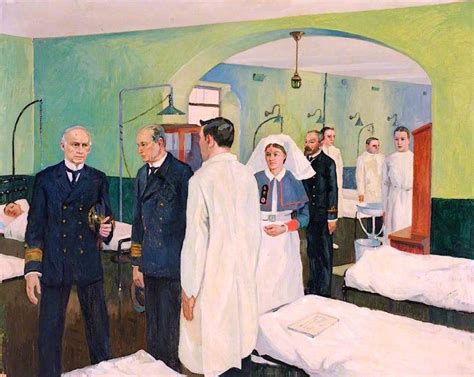 First World War - The Surgeon Rear - Admiral Visiting a Ward at the ...