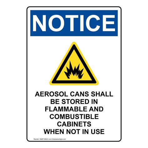 Portrait Osha Aerosol Cans Shall Sign With Symbol Onep 38023
