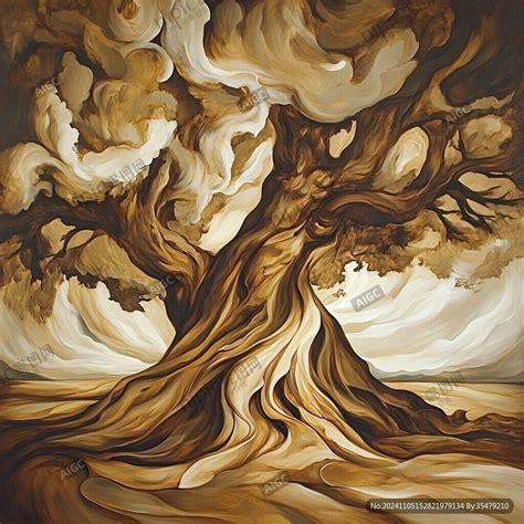 Ai创作图流体画金色山河 仙境古树插画 沙画流体画 装饰画流体画 装饰画流体画印花 炫丽的梦幻流体画 流体画丙烯画 高清艺术树 金碧辉煌立体画 液态流体花纹装饰画 现代画家居饰画树梦幻 高清