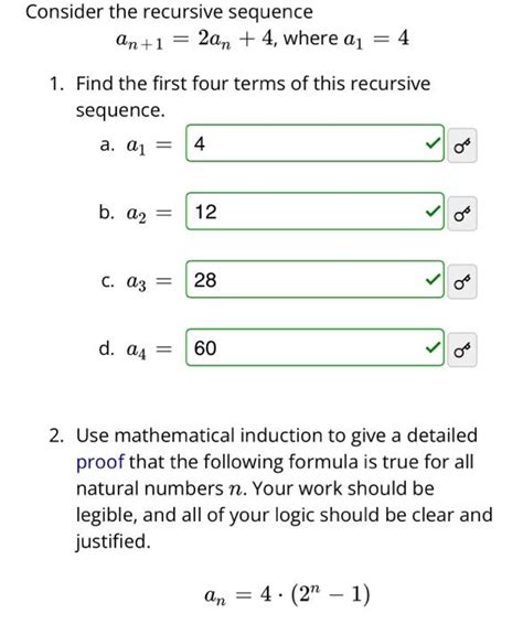 solved consider the recursive sequence an 1 2an 4 where a