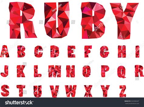 Lowpoly Ruby Fonts Stock Vector Royalty Free 322506347 Shutterstock