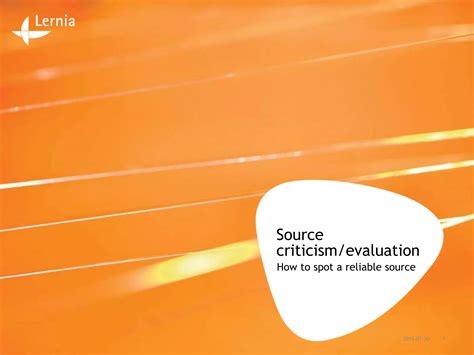 Source Criticism Ppt