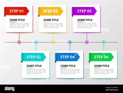 Infographic Design Template Timeline Concept With 6 Steps Can Be Used