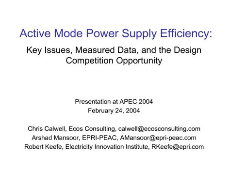 PPT Active Mode Power Supply Efficiency PowerPoint Presentation Free Download ID
