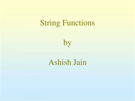 String Functions Of C - PowerPoint Slides - LearnPick India