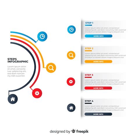 Infográfico Colorido Passos Design Plano Vetor Grátis