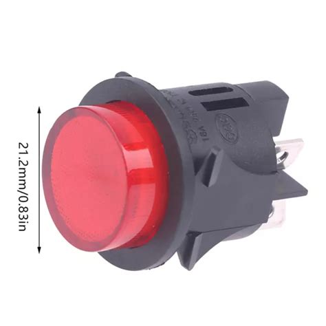 Red Push Button Switch 4 Pins Touch Power Switch Round Rocker Switch