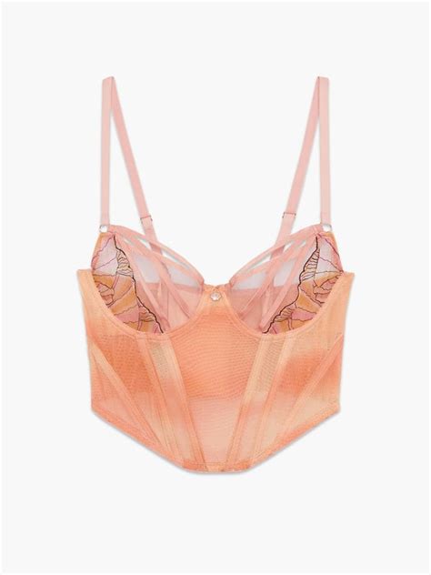 Beneath The Surface Mesh Bustier In Multi And Orange And Pink Savage X Fenty
