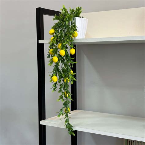 Planta Pendente Limão Siciliano Artificial C Vaso Melanina Branco