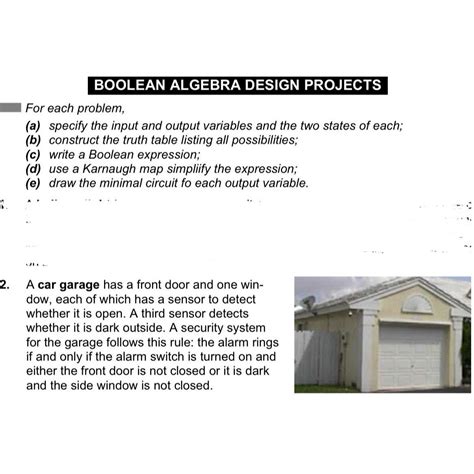 Solved Boolean Algebra Design Projectsfor Each Problem A