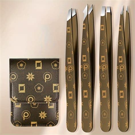 SHZHHFKJCX Durable Ergonomic 4 Piece Precision Stainless Steel Tweezer