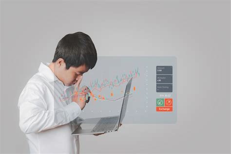 Premium Photo Businessman Using Laptop Computer Analysing Forex