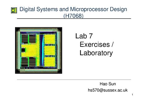 Lab 7 Digital Systems And Microprocessor Design H7068 Exercises Studocu