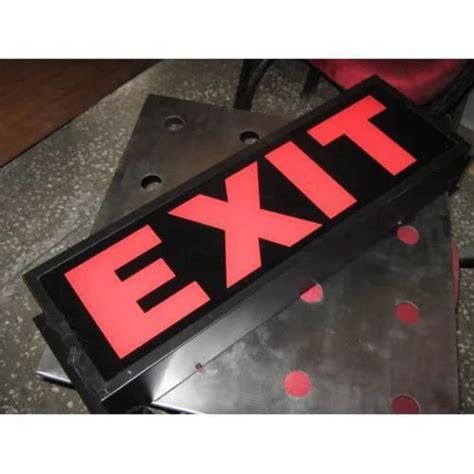Black Rectangular Led Exit Sign Board At 2450 Piece In Mumbai ID 2597720573