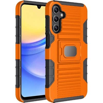 Nakedcellphone Case For Samsung Galaxy A G Rugged Hybrid Phone Cover With Stand Orange