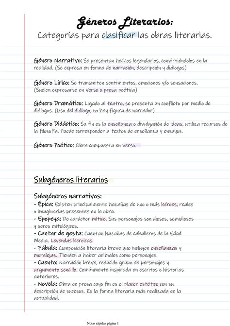 SOLUTION G Neros Literarios Y Estructura Narrativa Studypool